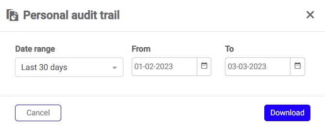 Personal audit trail report – Virtual Vaults Help Center Personal audit trail report – Virtual Vaults Help Center
